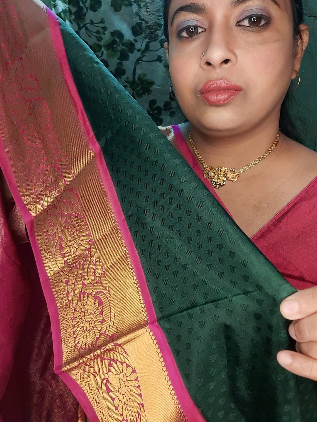 Silkmark Certified Kanchipuram Silk Saree With Weaving Butta Deep ...