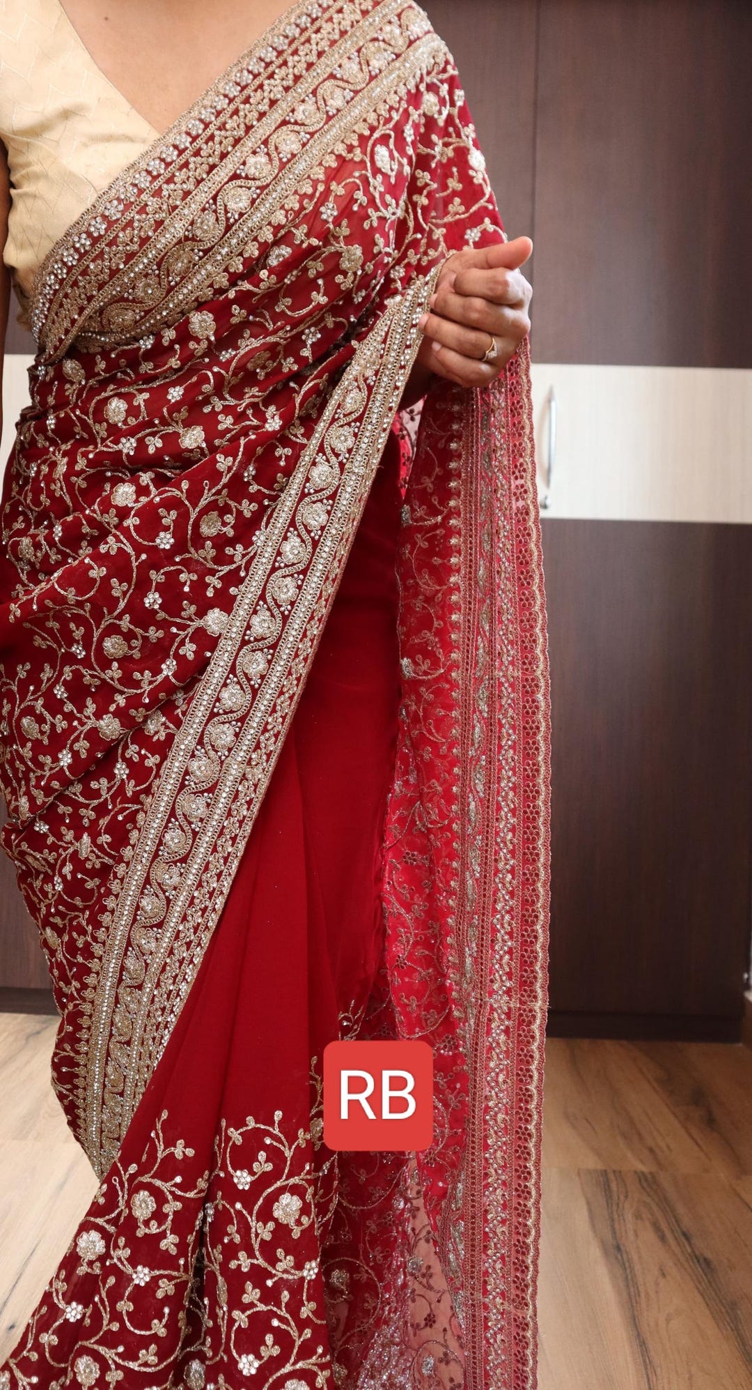 Zardosi and Stone Intricate Work With Full Jaal on Georgette Banarasi ...