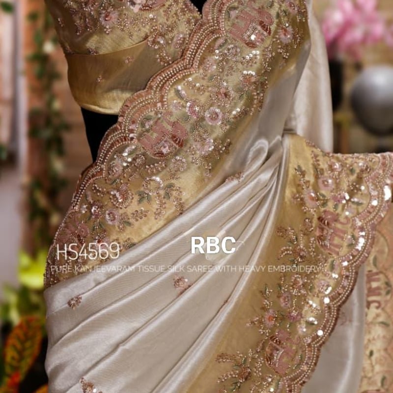 Tissue Embroidery Sarees - Etsy UK