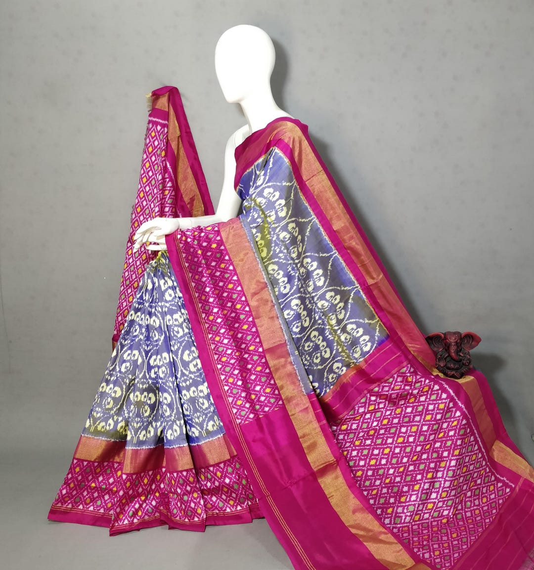 Pure Silk Ikkat Saree Double Wrap Saree| Pochampally Ikkat Saree| Dual ...