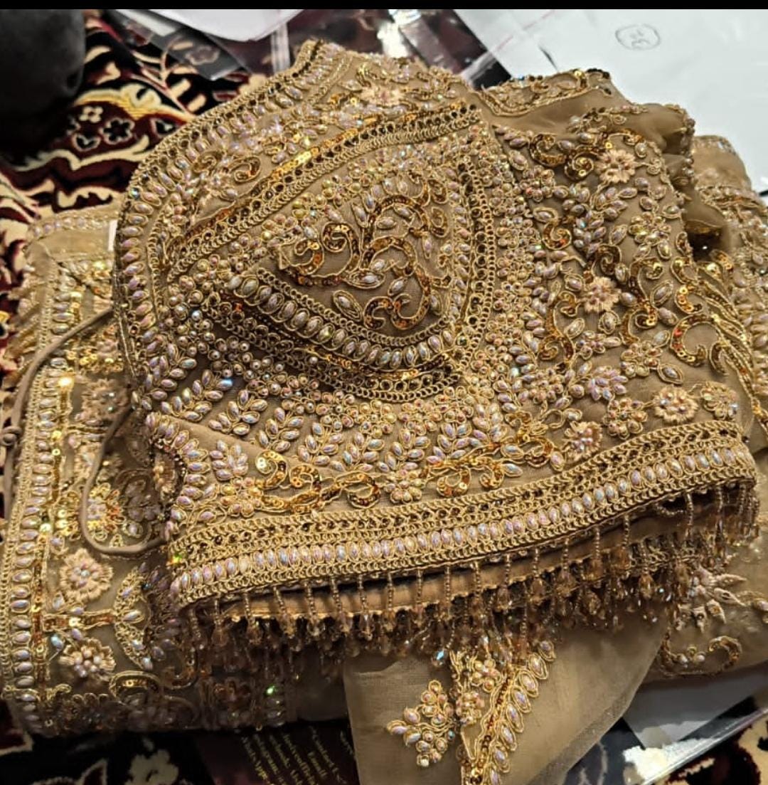Pure Net Heavy Work Saree With Sequence, Stone With Stitched Blouse in ...
