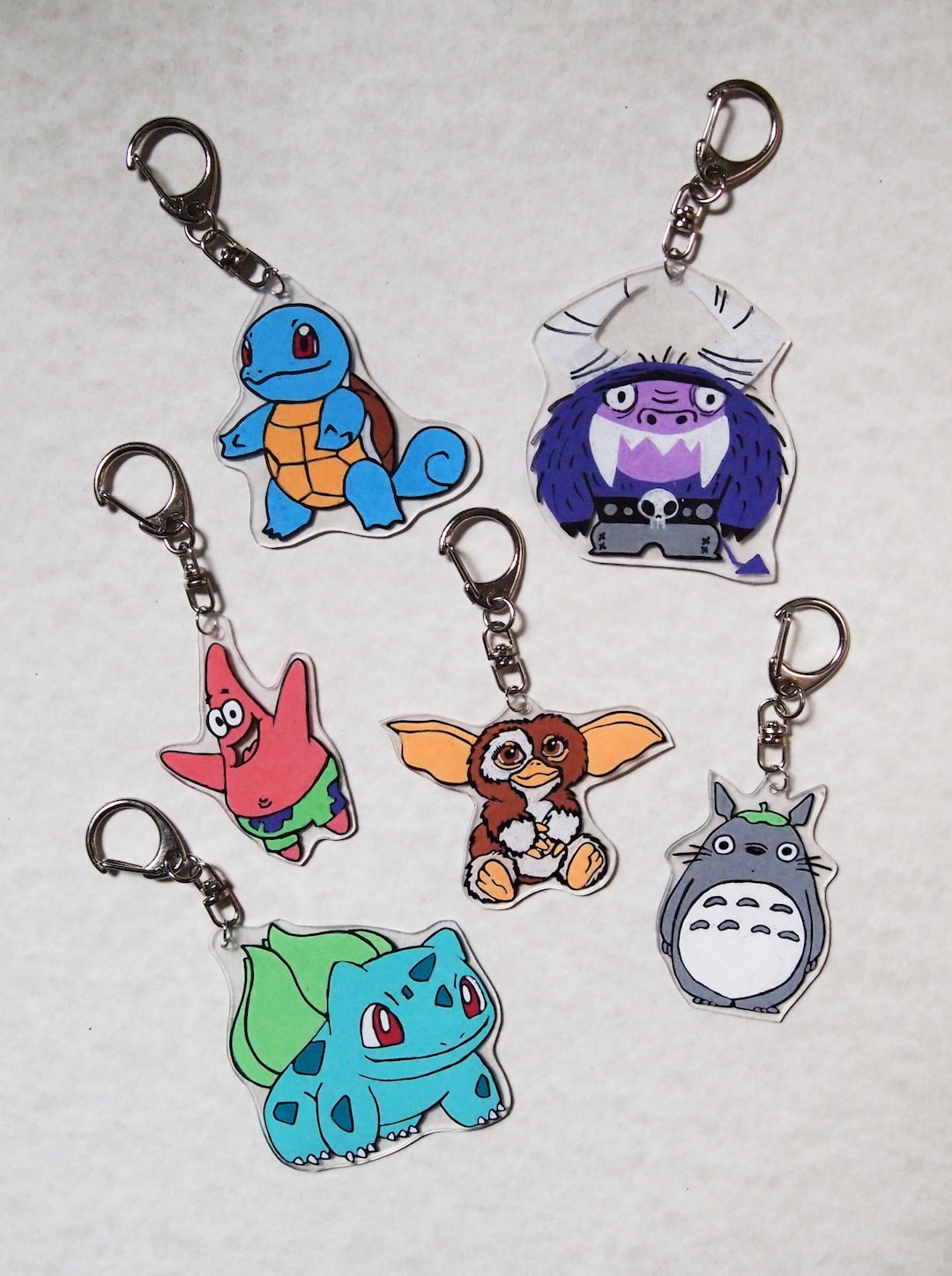 Handmade Key Chains Pokemon, Gremlins, Foster's Home, Spongebob, Totoro ...