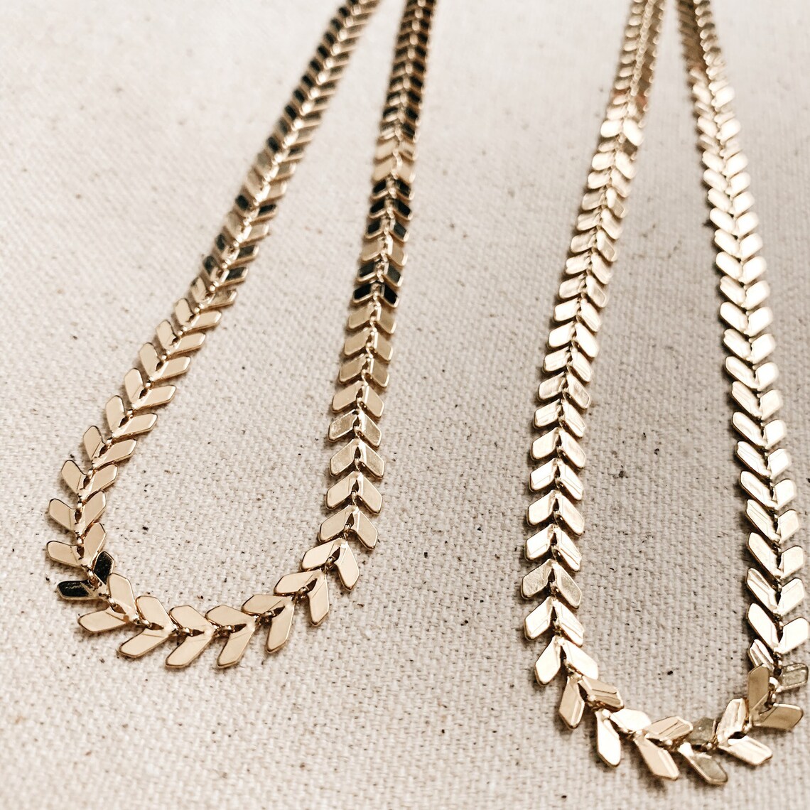 Choker Necklace Gold Simple Choker Gold Choker Fishbone Chain Choker ...