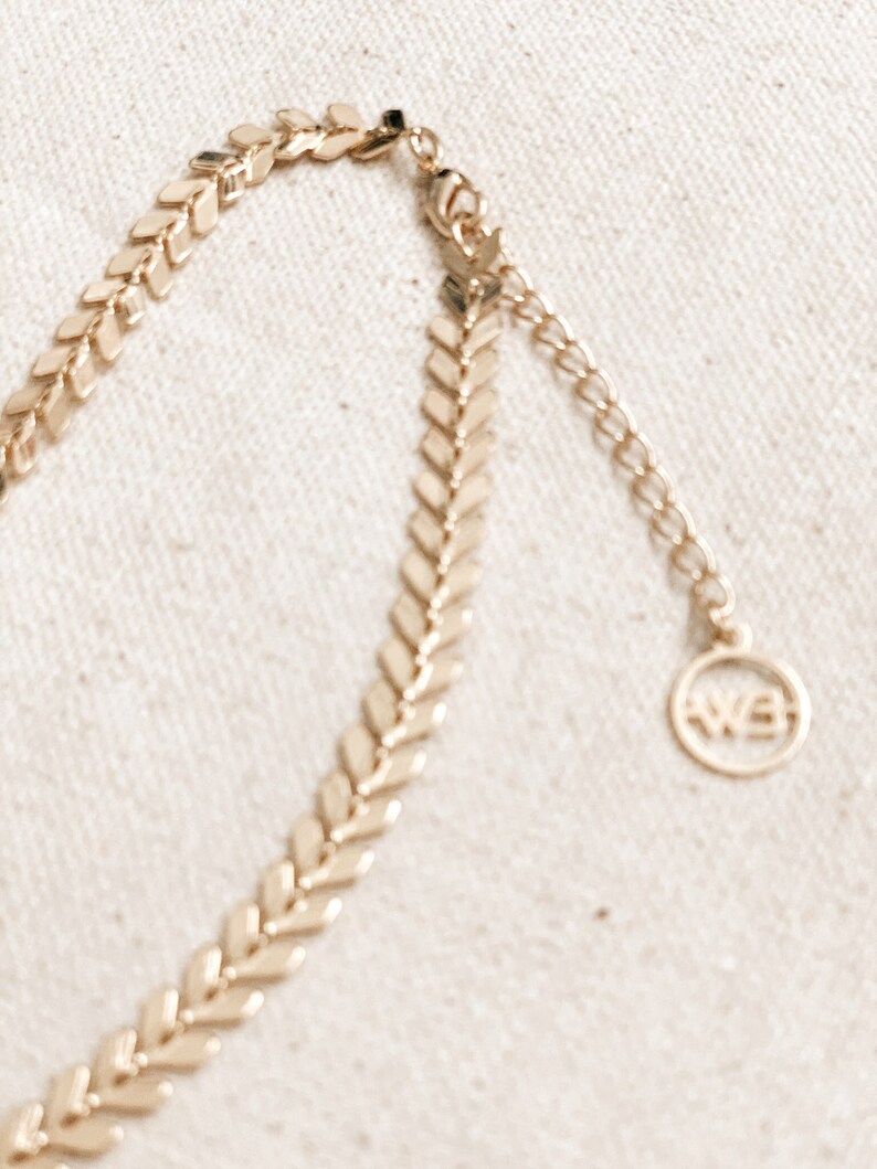 Choker Necklace Gold Simple Choker Gold Choker Fishbone Chain Choker ...