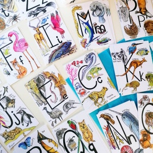 A to Z Menagerie. 26 Animal Alphabet Learning and Teaching Flash Cards ...