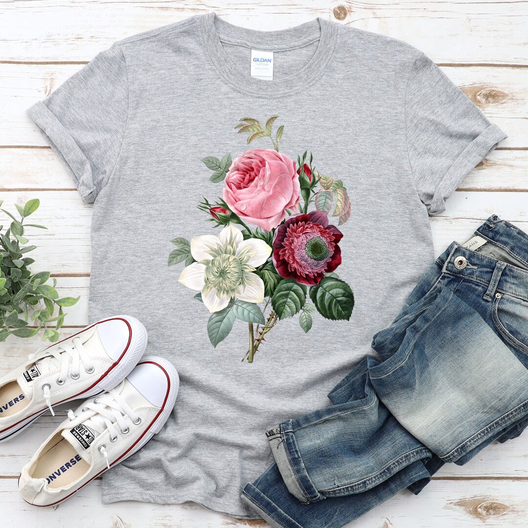 Rose Bouquet Tee, Wildflowers Shirt, Wildflower Tee, Floral T-shirt ...