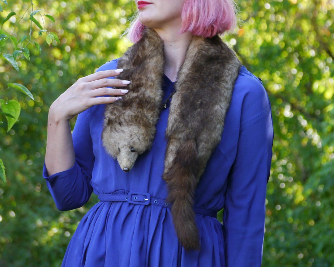 Vintage 50s 60s 70s Fox Stole Made of Sheepskin/mink - Etsy UK