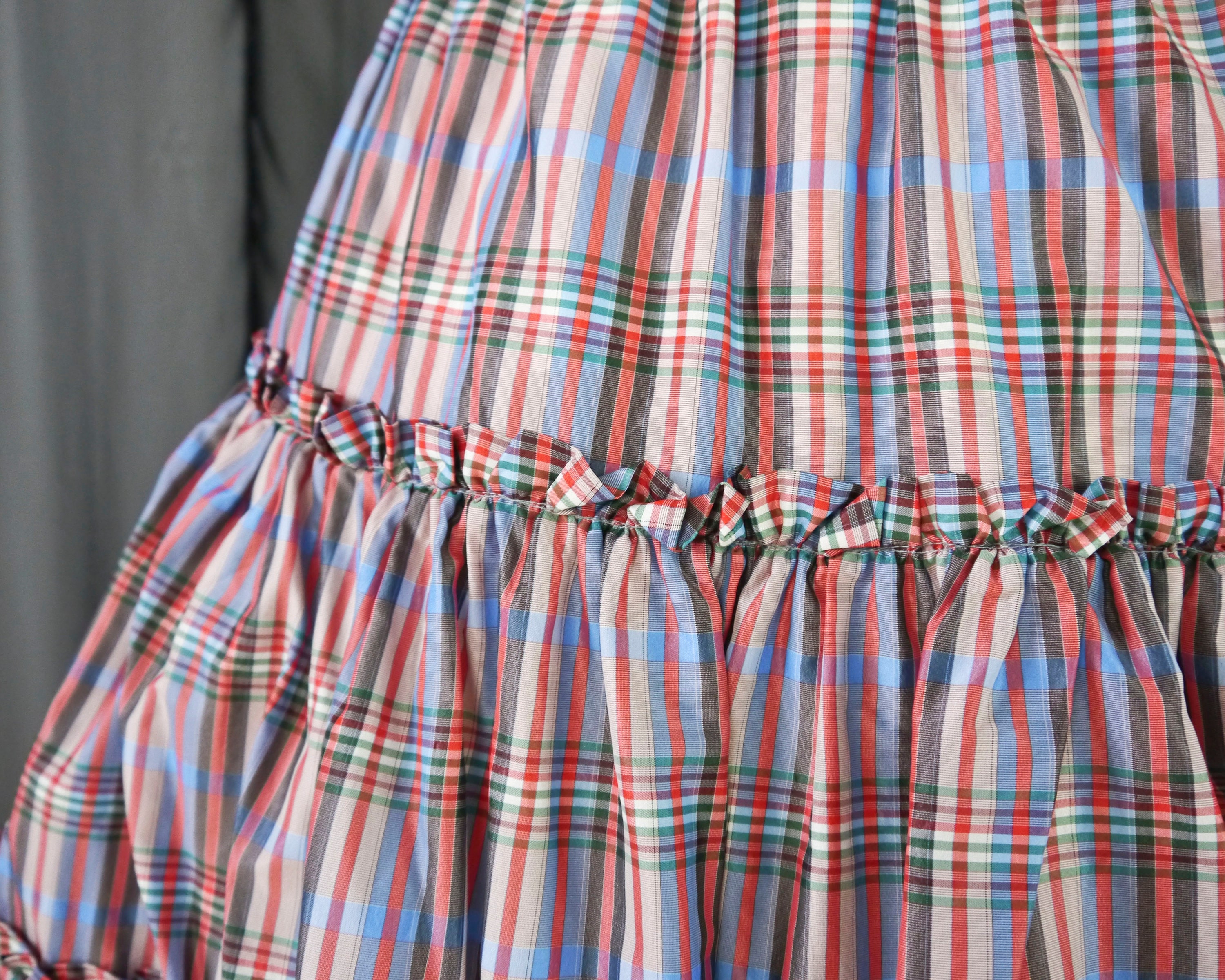 Vintage 50s Checkered Tiered Circle Skirt Plus Size One Size Vintage 50s Checkered Tiered Circle Skirt Plus Size One Size