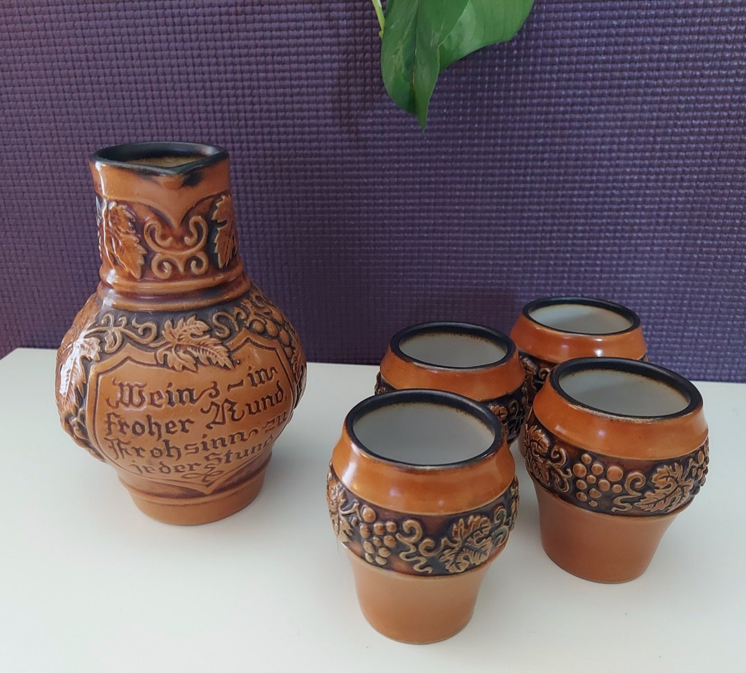 Staffel Stoneware West Germany Wine Set, 5 Piece Mid-century Modern ...