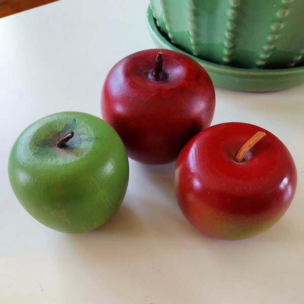 Hand Painted Wooden Apples - Etsy
