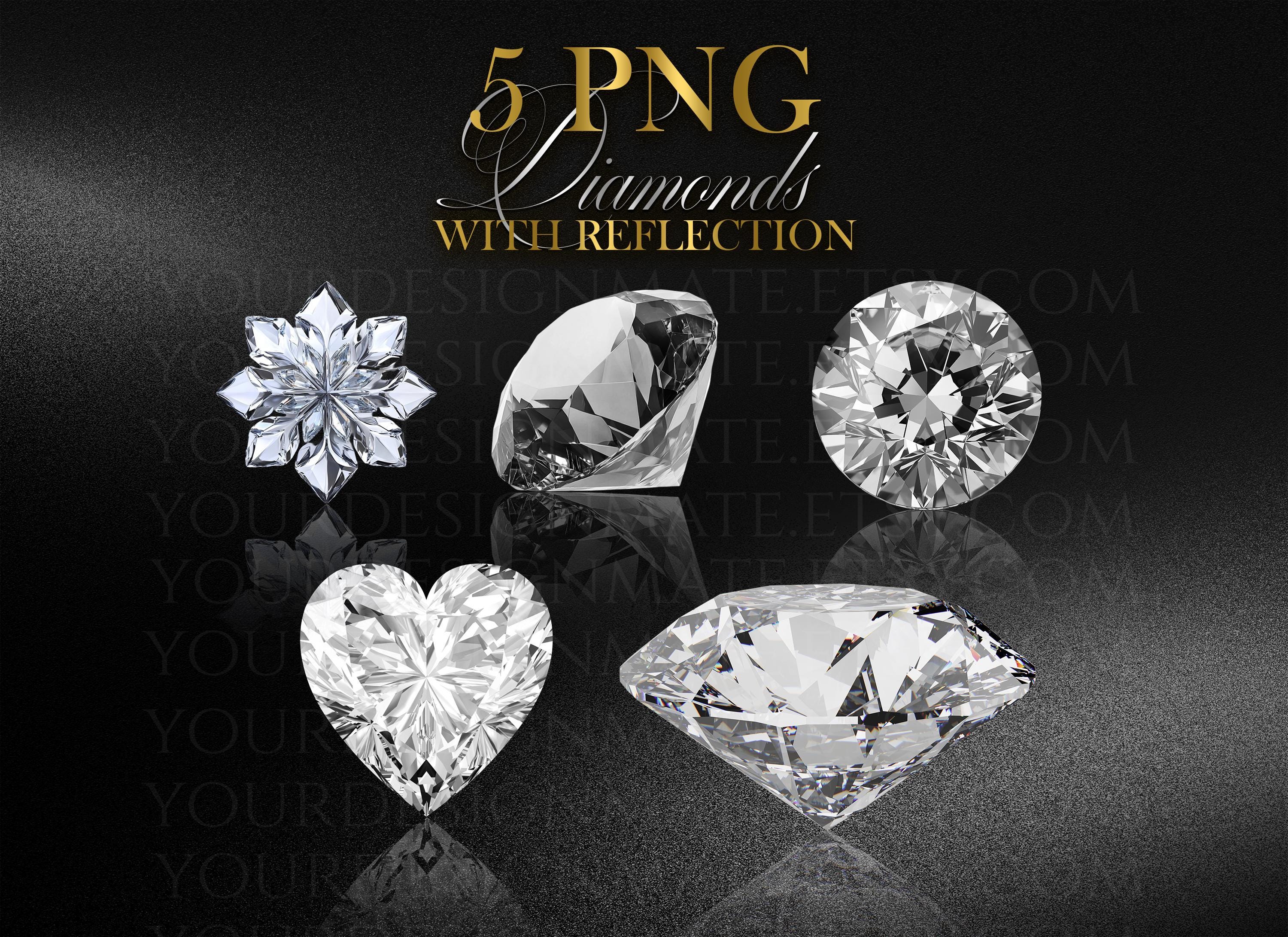 Diamonds Clipart Bundle PNG – Sparkle Diamond Overlays, Luxury Gemstone ...