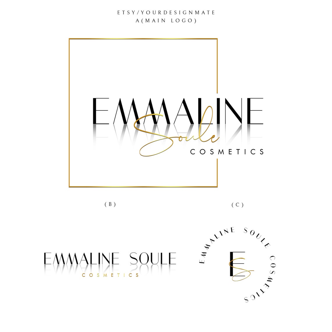 Cosmetics Logo Gold Beauty Logo Makeup Logo Lash Logo - Etsy