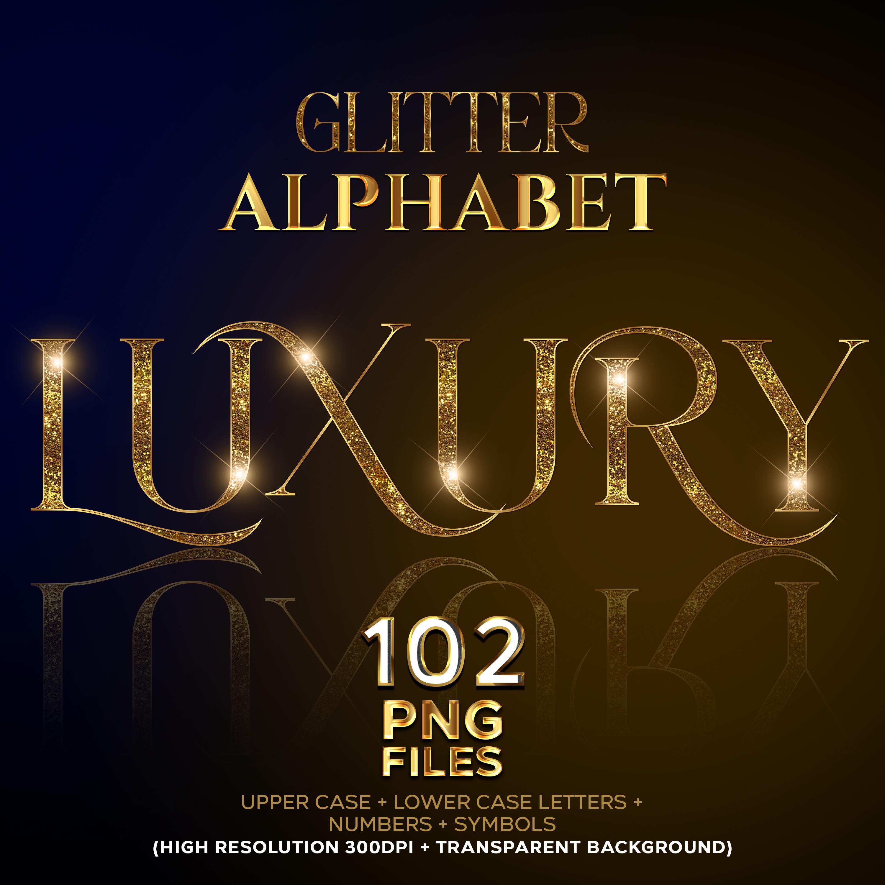Gold Glitter Letter Clip Art, Sparkly Alphabet Set, Digital Download A ...