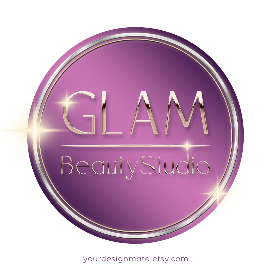 Purple Beauty Logo, Rose Gold Logo, Luxury Logo, Glam Logo, Cosmetics Logo, Skincare Logo ...