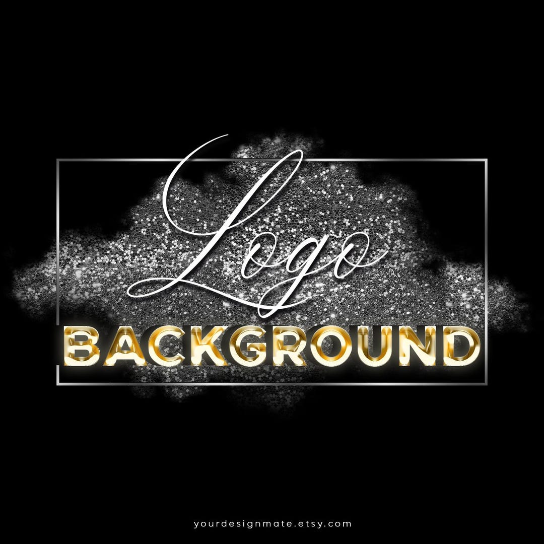 Silver Glitter Logo Background | Luxury Branding Backdrop | Sparkly ...