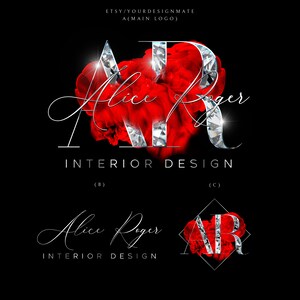 Jewelry Logo, Diamond Logo, Red Silver Logo, Red Watercolour Logo ...