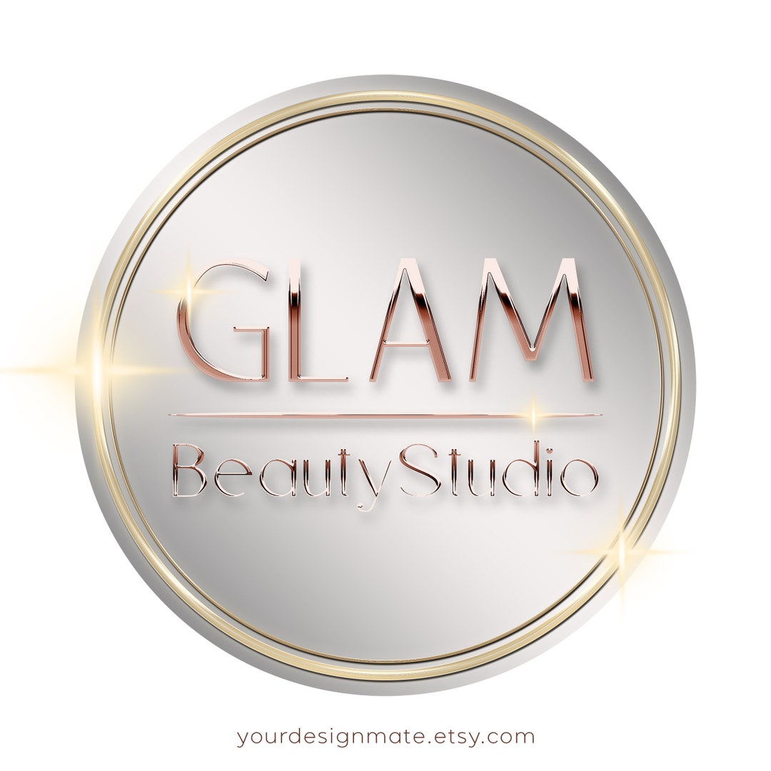 Silver Beauty Logo, Rose Gold Logo, Luxury Logo, Glam Logo, Cosmetics ...