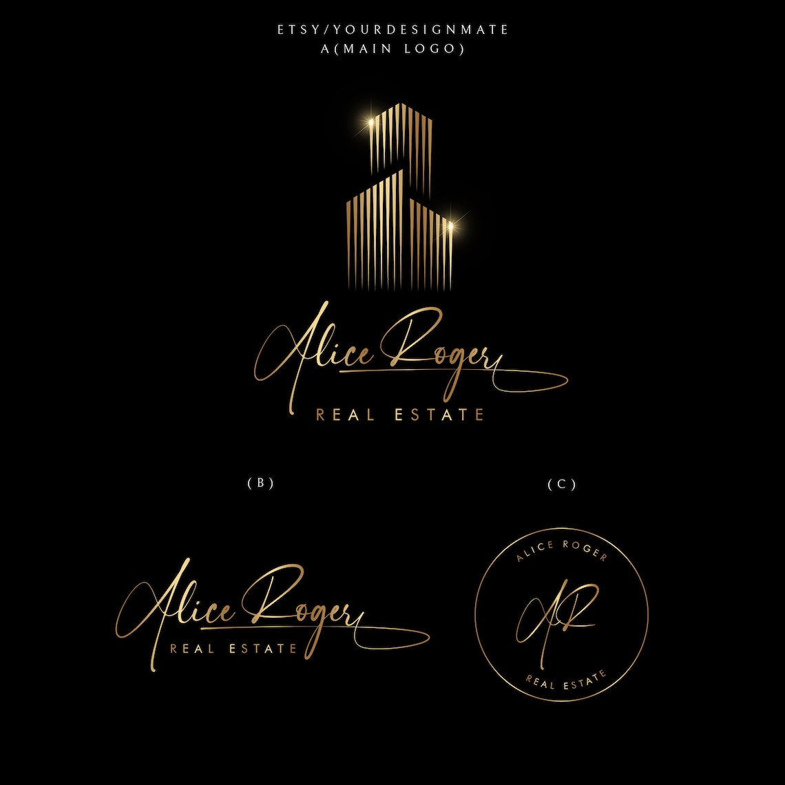 Premade Real Estate Logo Realtor Logo Gold Real Estate Logo - Etsy