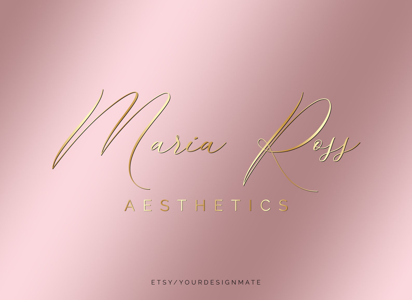 Pink Gold Watercolor Logo Pink Smoke Logo Premade Logo Pink - Etsy
