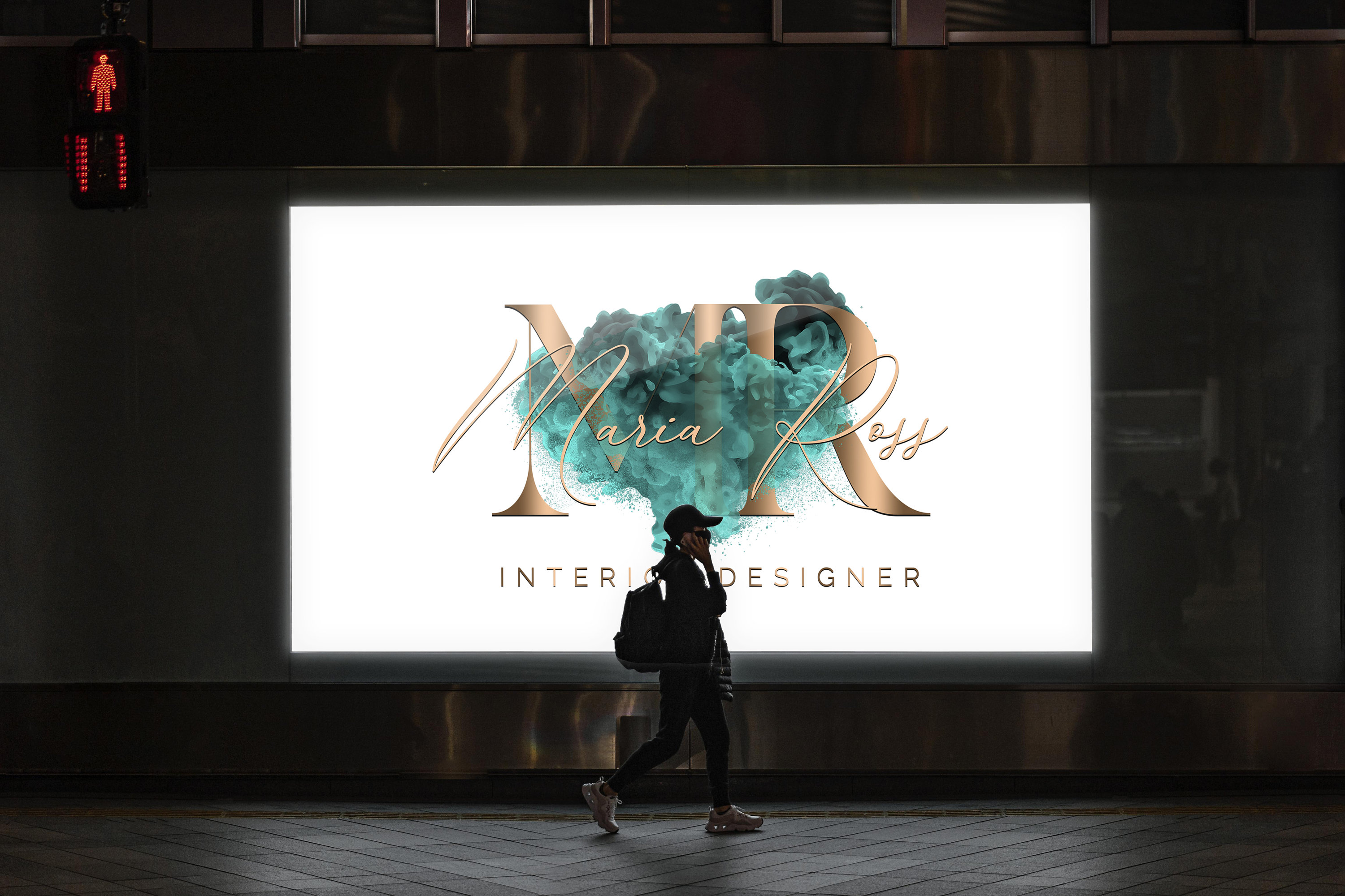 Watercolor Turquoise Logo Rose Gold Logo Teal Smoke Logo - Etsy