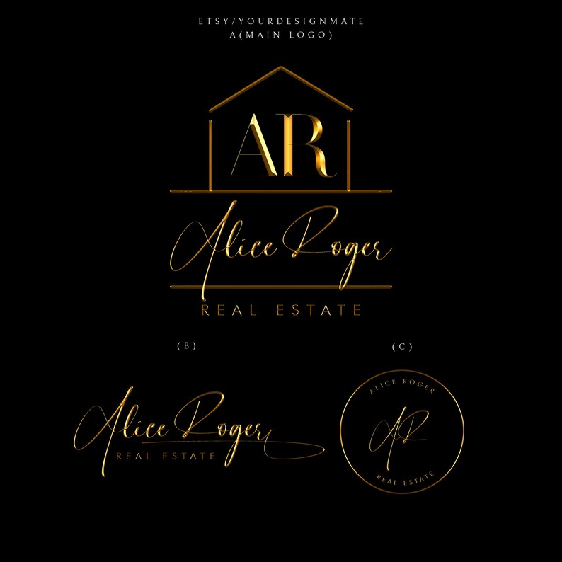 Premade Real Estate Logo Realtor Logo Gold Real Estate Logo - Etsy