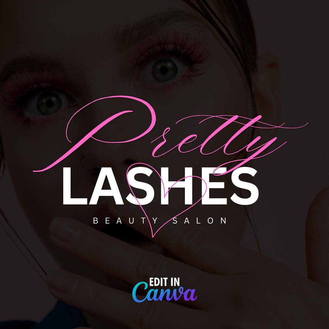 Lash Logo Design, Pink Beauty Logo, DIY Logo Template, MUA Makeup Logo ...
