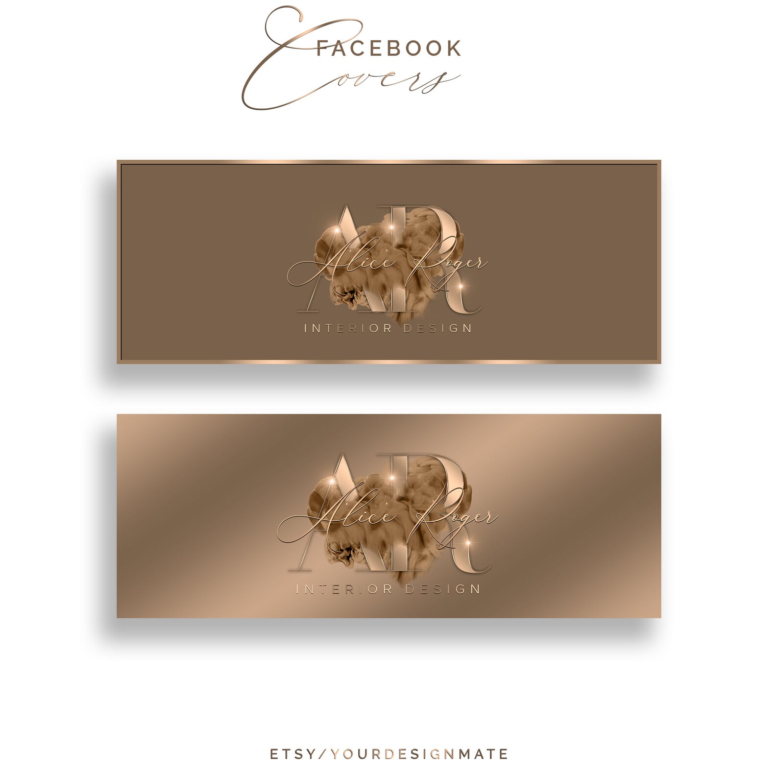 Watercolor Rose Gold Logo, Smoke Logo, Brown Beauty Logo, Premade Logo ...