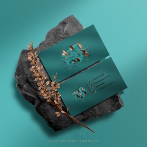 Turquoise Watercolour Logo Rose Gold Logo Beauty Logo - Etsy