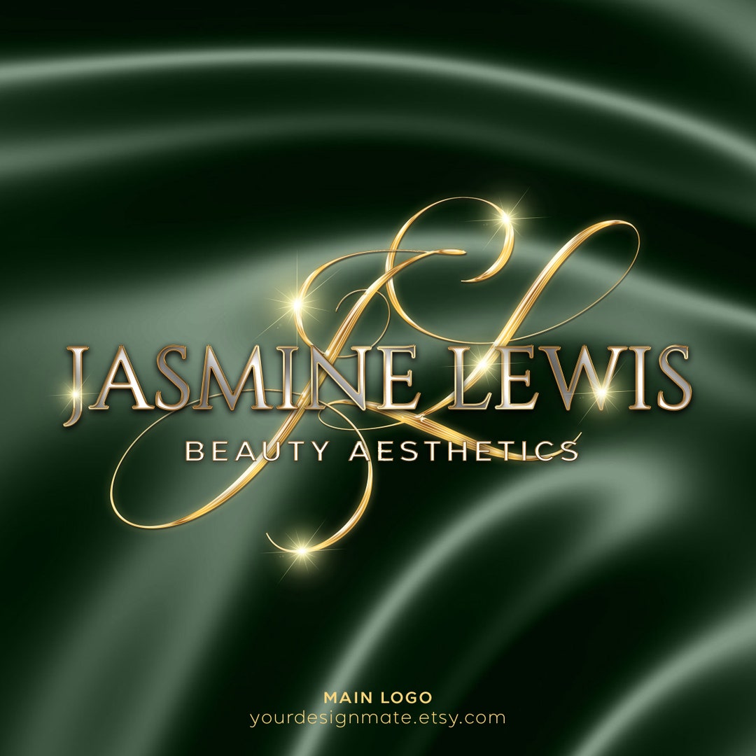 Silver Gold Logo, Emerald Green Logo, Boutique Logo, Sparkle Glitter ...