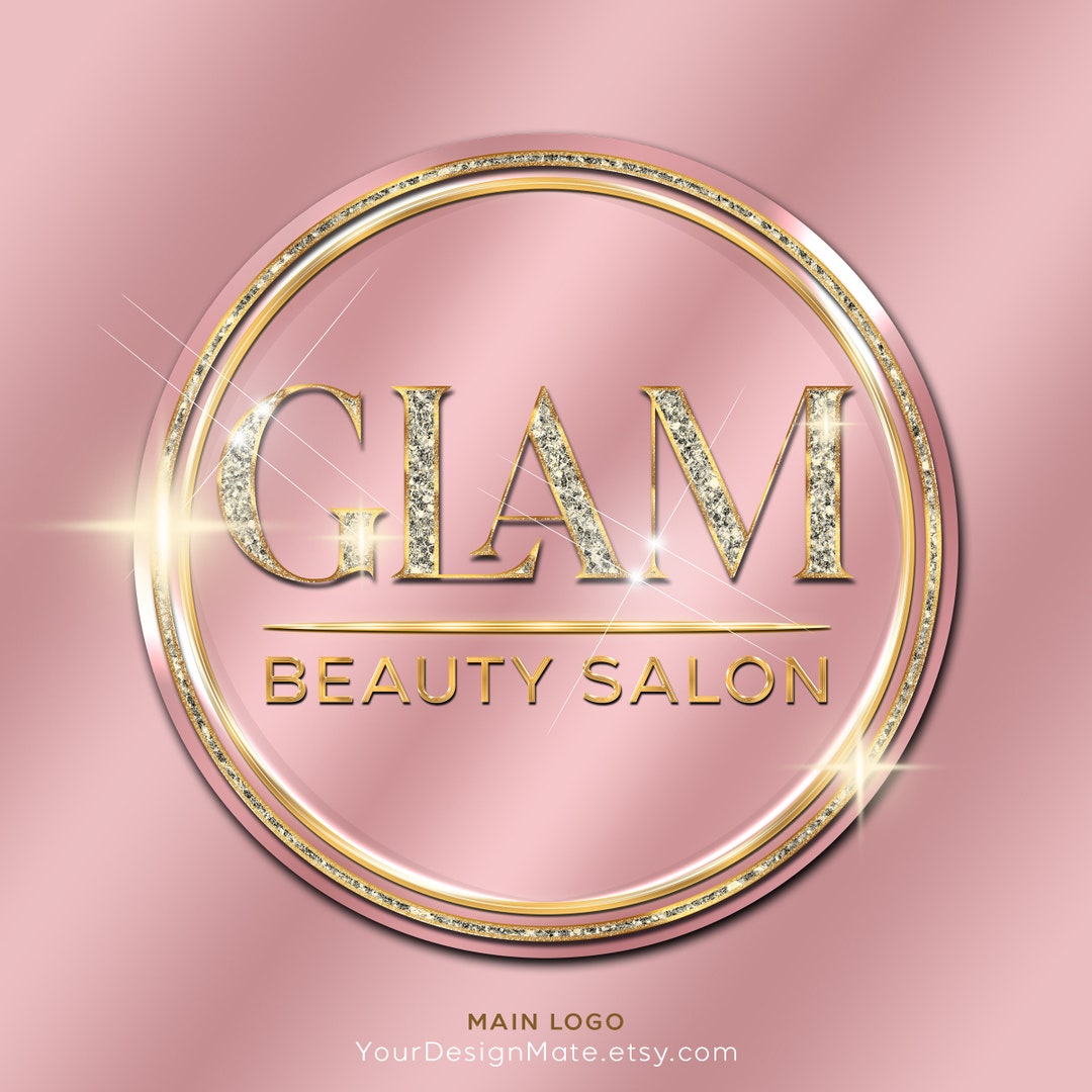 Pink Beauty Logo, Glitter Logo, Premade Logo, Sparkle Logo, Jewellery ...