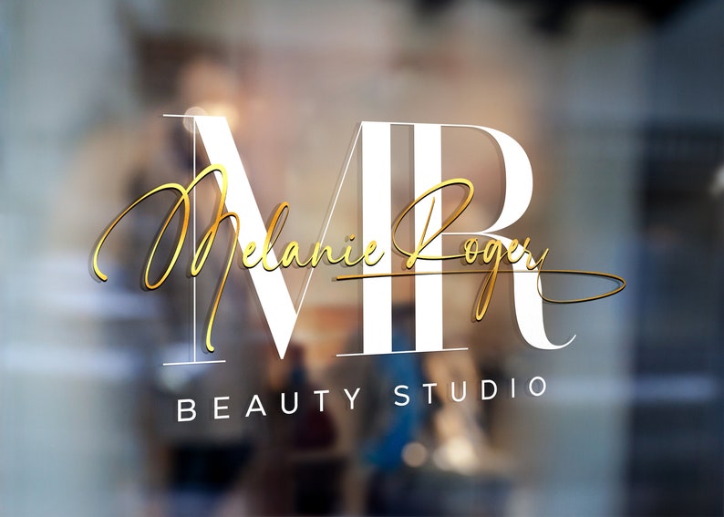 Microblading Logo Grey Gold Logo Beauty Logo Premade Logo - Etsy