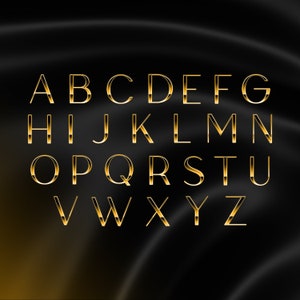 Gold Chrome Alphabets, Gold Alphabet PNG, Gold Metallic Letters, Gold ...