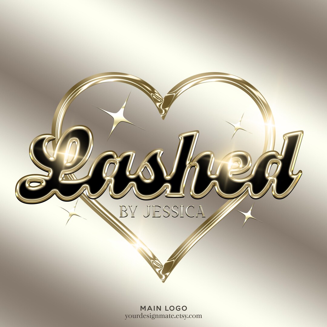 Luxury Gold Lash Logo, Glam Beauty Business Logo Design, Elegant Lash ...