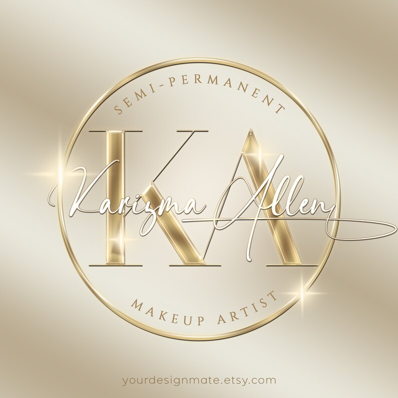 Beauty Logo Gold Beige Logo Luxury Logo Makeup Logo - Etsy