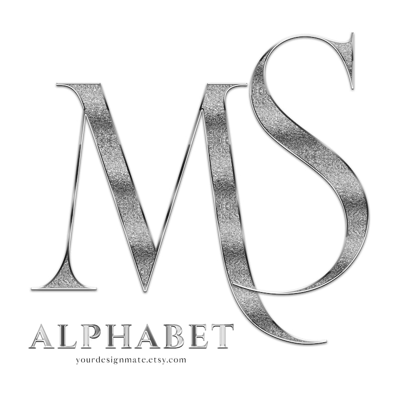 Silver Glitter Alphabet Clipart | Sparkly Metallic Letters PNG | Luxury ...