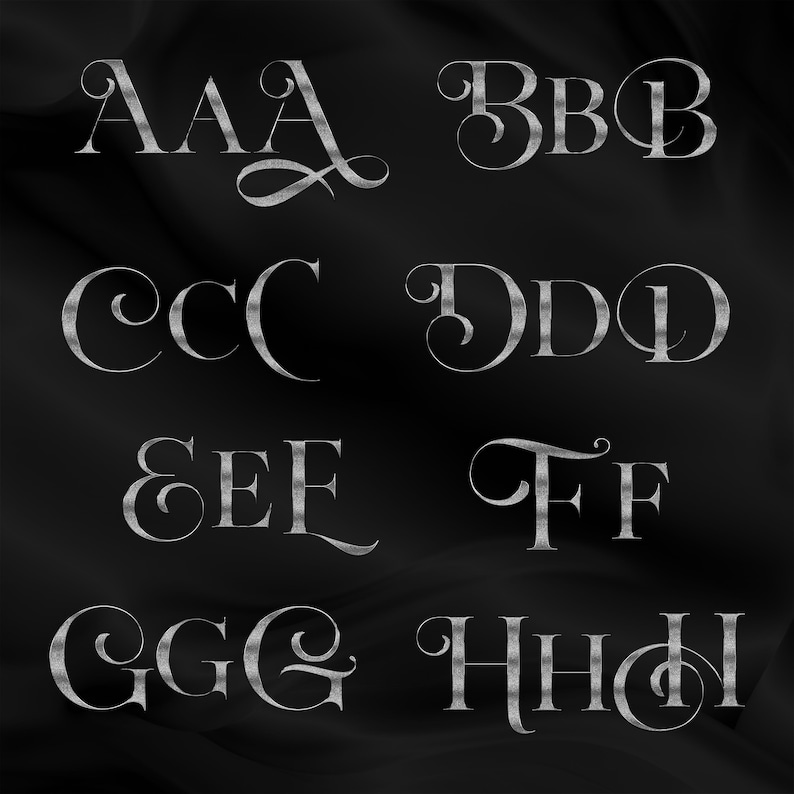 Silver Glitter Alphabet Clipart | Sparkly Metallic Letters PNG | Luxury ...