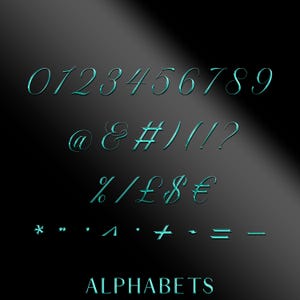 Turquoise Chrome Alphabet PNG, Script Letters, Metallic Foil Clipart ...