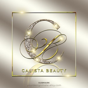 Beauty Logo, Gold Chrome Logo, Sparkle Logo, Glitter Logo, Luxury Logo ...