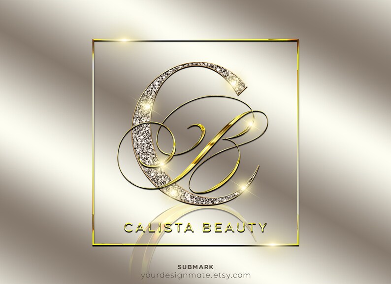 Beauty Logo, Gold Chrome Logo, Sparkle Logo, Glitter Logo, Luxury Logo ...