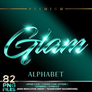 Turquoise Alphabet Letters PNG, Glossy Script Turquoise Chrome Letters ...