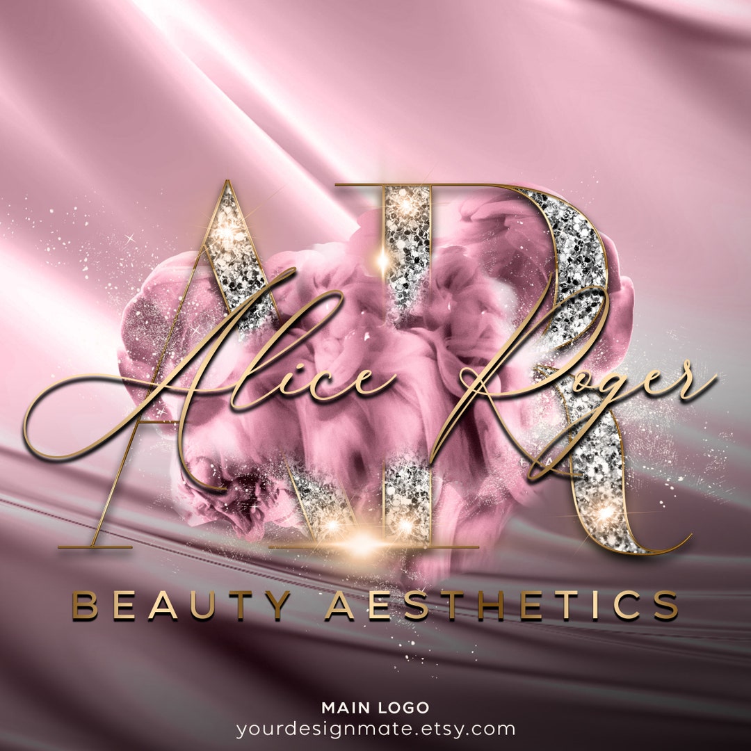 Lilac Beauty Logo, Glitter Logo, Pink Smoke Logo, Sparkle Glitter Logo ...