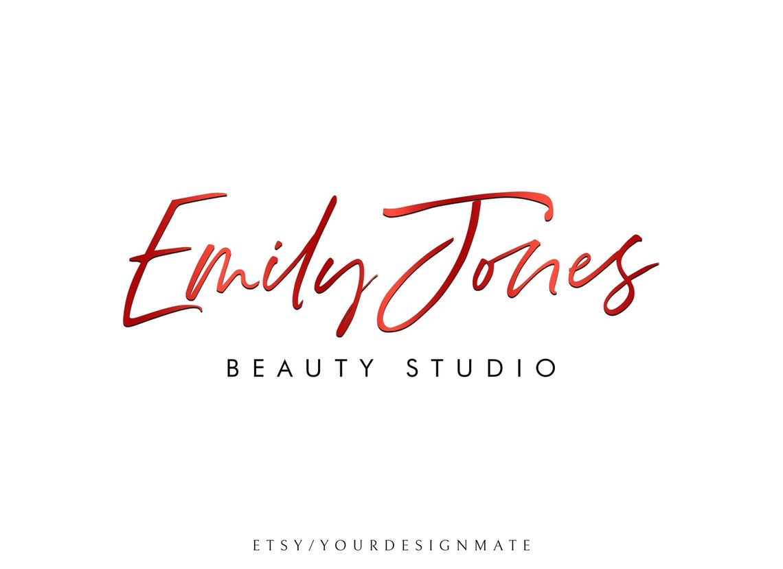 Red Smoke Logo Beauty Logo Red Watercolor Logo Premade - Etsy