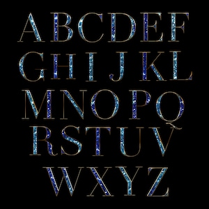 Aqua Blue Glitter Alphabet, Glitter Alphabet Clipart, Diamond Alphabet ...
