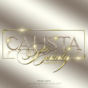 Beauty Logo, Gold Chrome Logo, Sparkle Logo, Glitter Logo, Luxury Logo ...