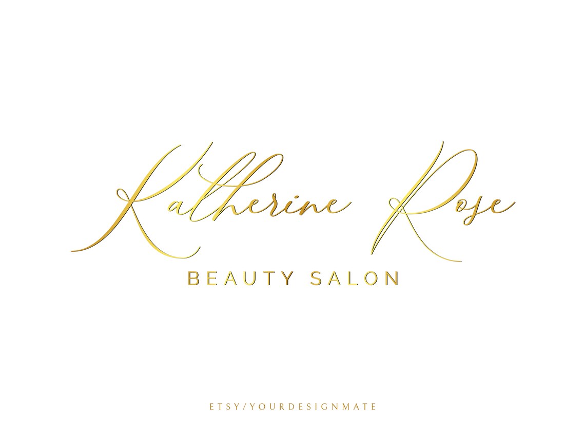 Watercolor Gold Logo Premade Logo Design Signature Logo - Etsy