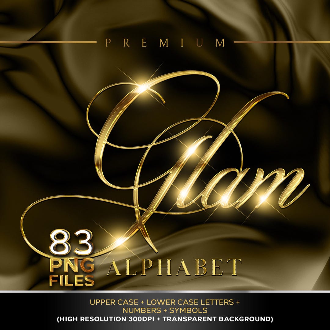 Gold Chrome Alphabet PNG, Metallic Script Letters, Liquid Gold Foil ...