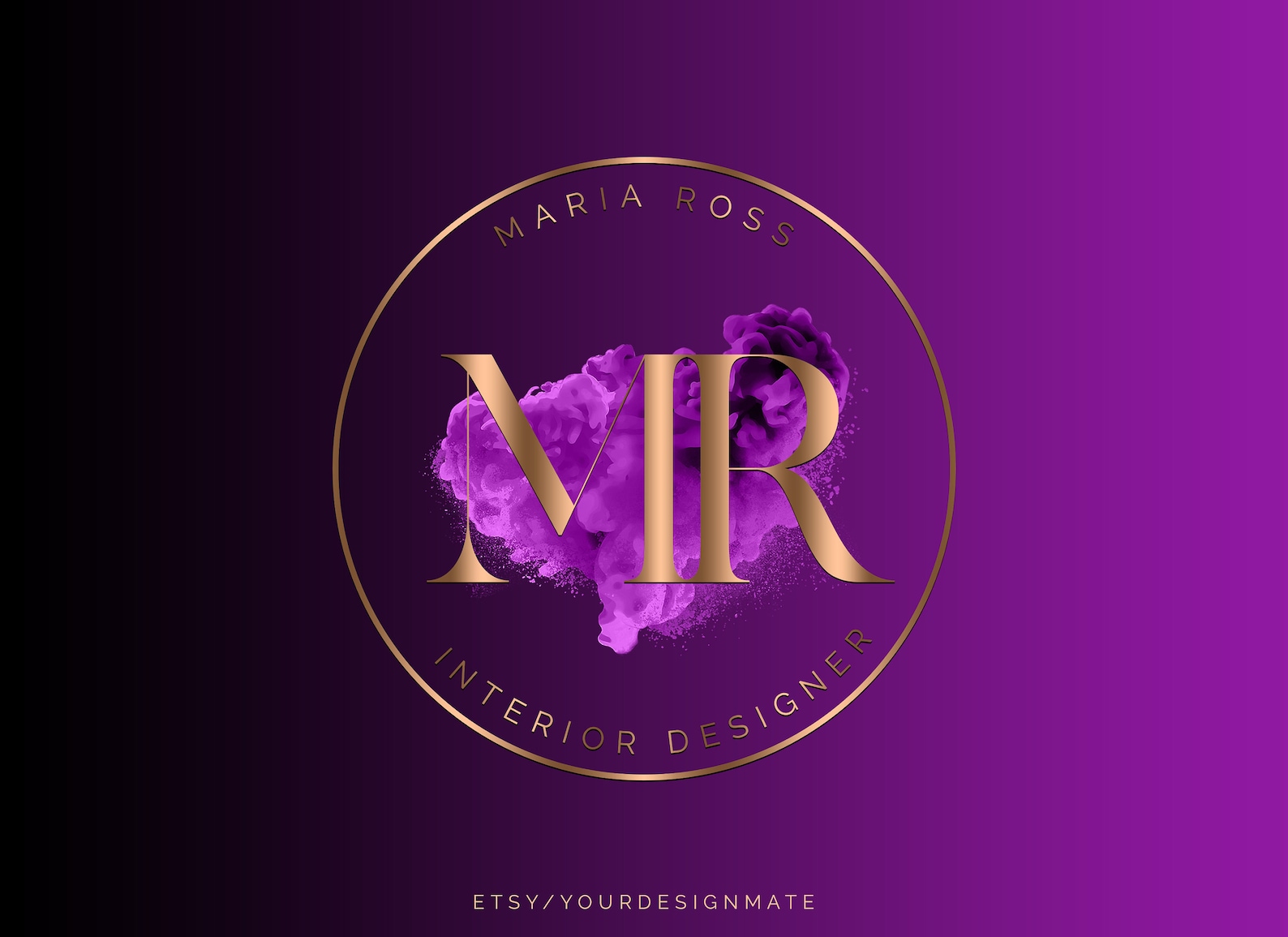 Watercolor Purple Logo, Rose Gold Logo, Purple Smoke Logo, Beauty Logo ...