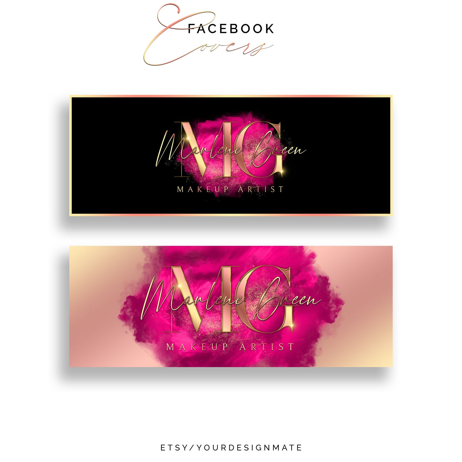 Hot Pink Logo Beauty Logo Premade Logo Design Pink Gold - Etsy