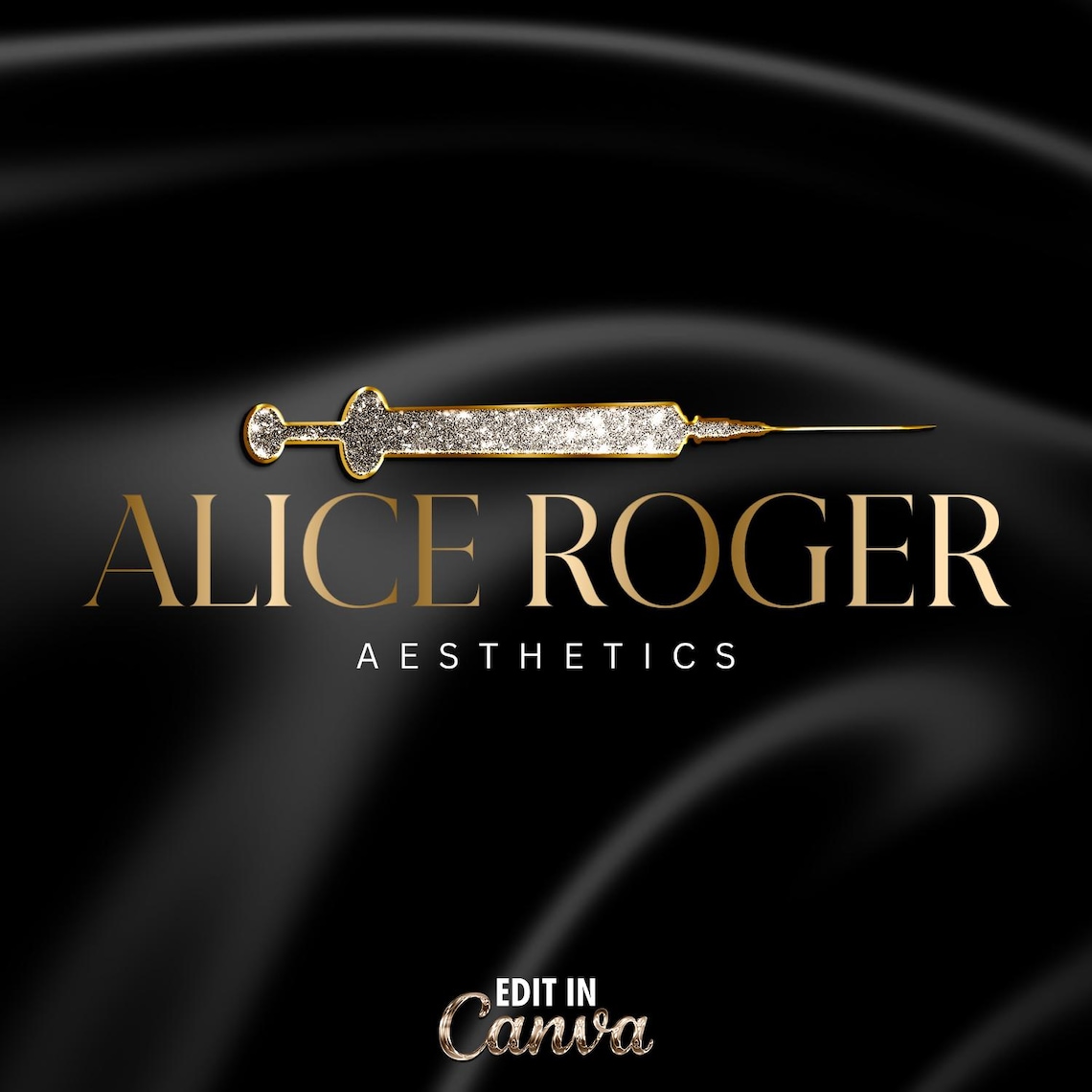 Luxury Aesthetics Logo With Syringe Design, Gold Injector Medspa Logo ...