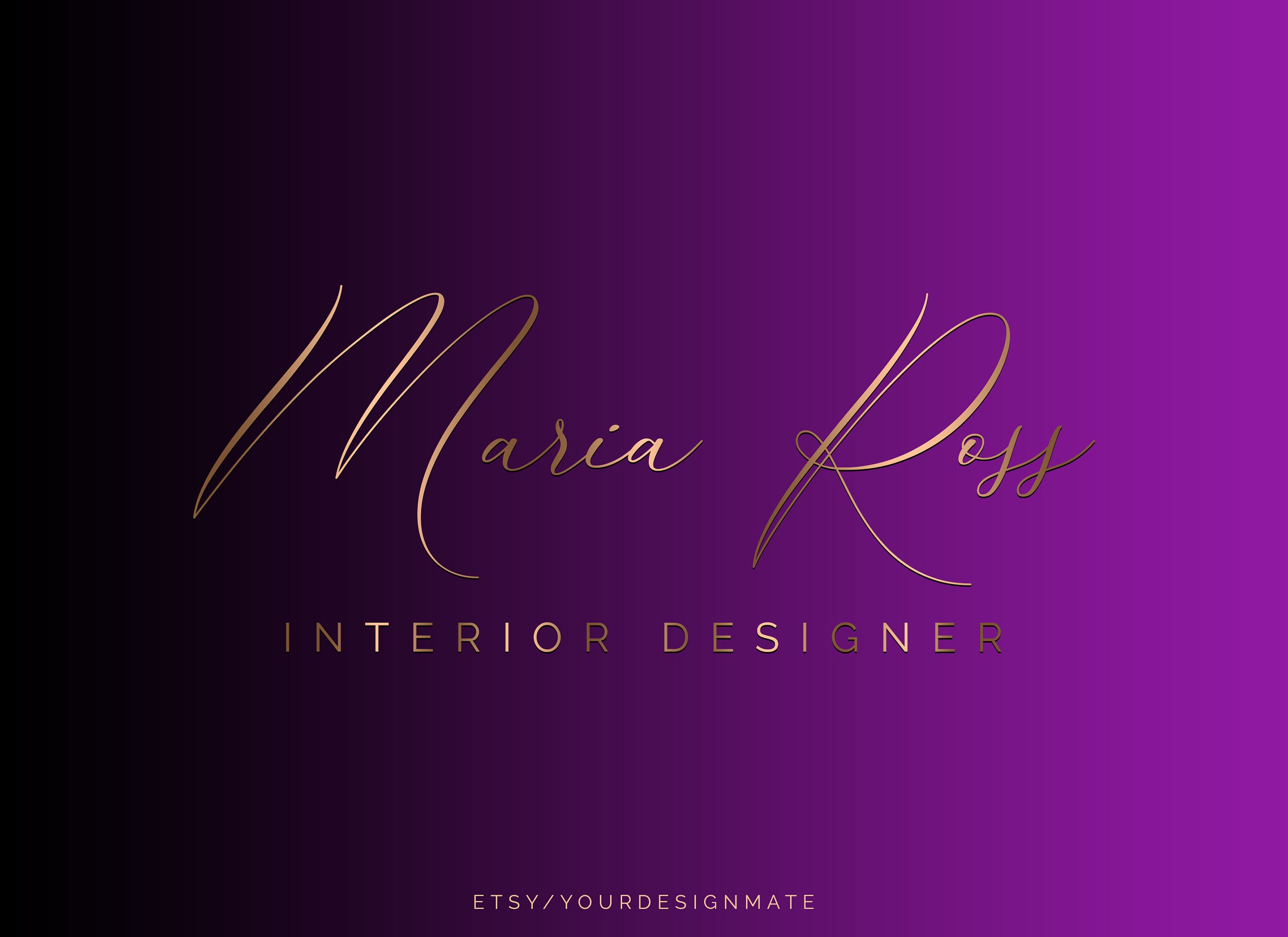 Watercolor Purple Logo Rose Gold Logo Purple Smoke Logo - Etsy